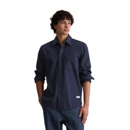 Marc O'Polo Herren Langarmhemd "aus Lyocell-Baumwoll-Twill"blau depths, Gr. S, MARC O'POLO DENIM, unifarben, Obermaterial: 65% Lyocell, 35% Baumwolle, Hemden