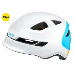 Ked POP Mips Kinder-Fahrradhelm - White / Blue - 52-56