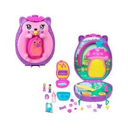 Mattel Polly Pocket Mama und Baby Igel Handtaschen-Spielset mit 2 Puppen und 16 Zubeh&ouml;rteilen