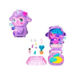 Mattel Polly Pocket Traumland Schatulle in Lammform mit Minipuppe und Haustier-Einhorn