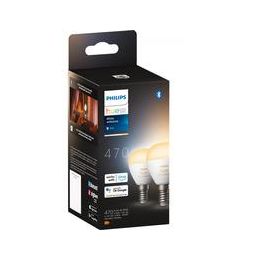 PHILIPS Hue White Ambiance E14 Smarte Lampe Tropfenform Doppelpack 470 lm, LED-Lampe