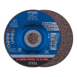 Pferd TOOLS CC-GRIND STRONG Schleifscheibe 115x22,23 mm COARSE Leistungslinie SG STEEL f&uuml;r Stahl (64181115)