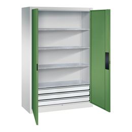 C+P Schwerlastschrank mit Schubladen Acurado, 1950x1200x500mm, 7035/6011 ; C + P M&ouml;belsysteme (8931-523|S10171)