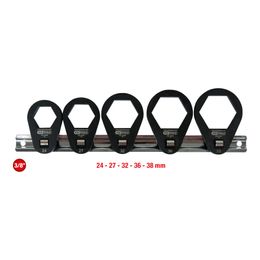 KS Tools 3/8&ldquo; &Ouml;ldienstschl&uuml;ssel-Satz f&uuml;r Filtergeh&auml;usedeckel, extra flach, 5-tlg. (150.9585)