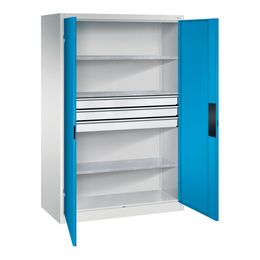 C+P Schwerlastschrank mit Schubladen Acurado, 1950x1200x600mm, 7035/5012 ; C + P M&ouml;belsysteme (8932-5230|S10203)