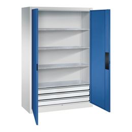 C+P Schwerlastschrank mit Schubladen Acurado, 1950x1200x500mm, 7035/5010 ; C + P M&ouml;belsysteme (8931-523|S10168)