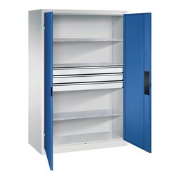 C+P Schwerlastschrank mit Schubladen Acurado, 1950x1200x600mm, 7035/5010 ; C + P M&ouml;belsysteme (8932-5230|S10202)