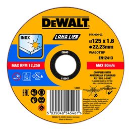 Dewalt High Performance Trennscheibe Edelstahl flach 125x1,6mm (DT43906-QZ)