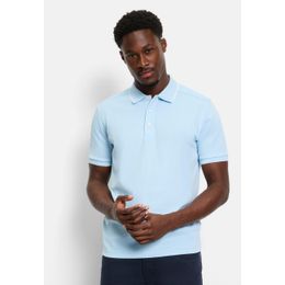 Poloshirt OLYMP "OLYMP Casual Wirk", Herren, Gr. L, blau (bleu), 51% Baumwolle, 49% Polyester, Shirts