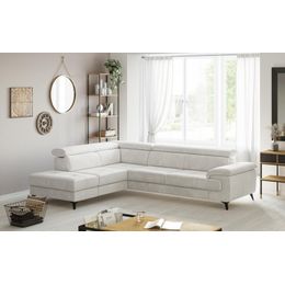 Ecksofa COTTA, B:286cm H:80cm T:236cmcream, 95% Polyester (PES) 5%Polyamid (PA), Wohnzimmer, Sofas, "Astra L-Form, Breite 286 cm", inkl.