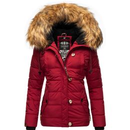 Winterjacke Navahoo "Zoja", Damen, Gr. S (36), rot (blutrot), Oberstoff: 100% Polyester; Futter: 100% Polyester; Wattierung: 100% Polyester; &Auml;rmelfutter: 100% Polyester; Kunstpelz: 90% Polyacryl, 10% Polyester, tailliert h&uuml;ftbedeckend, &Auml;rmel ohne &Auml;rmelschlitz Rippstrickb&uuml;ndchen kontrastfarben, Jacken Winterjacke, stylische Steppjacke mit Kunstpelz Kapuze