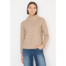 Langarmshirt Cecil, Damen, Gr. L (42), urban taupe melange, Stoff, 64% Polyester, 32% Viskose, 4% Elasthan, unifarben, comfort fit normal, hoch geschlossener Ausschnitt, Rippb&uuml;ndchen, Shirts Langarmshirt, aus strecthigem Viskosematerial