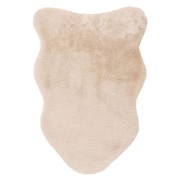 Hochflor-Teppich Kayoom, B:60cm H:25mm L:90cmbeige, Polyester, Wohnzimmer, Teppiche, "Cosy Sheepskin 525", Fell Kannichen Haptik, weich kuschelig