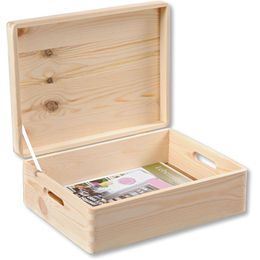 Organizer Kesper, braun, B:40cm H:14cm T:30cm, Massivholz, Aufbewahrungsboxen, Aufbewahrungsbox, FSC-zertifiziertes Kiefernholz, mit Klapttdeckel