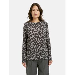 Smith & Soul SMITH & SOUL Damen Rundhalsshirtgrau melange print, Gr. XS, Web, Material: 97% Modal, 3% Elasthan, Shirts, mit All Over-Print