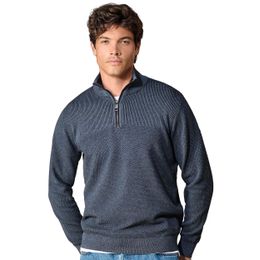 Troyer Casamoda "Casamoda Troyer uni", Herren, Gr. L, grau, 100% Baumwolle, Pullover Troyer