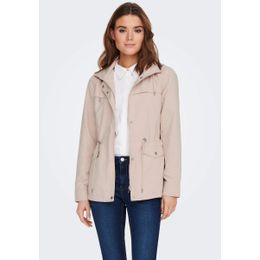 Parka Only "ONLNEWSTARLINE SPRING JACKET CC OTW", Damen, Gr. L, rose smoke, Web, Obermaterial: 92% Polyester, 8% Nylon, unifarben, h&uuml;ftlang, Jacken Parka, mit durchgehendem und verdecktem Rei&szlig;verschluss