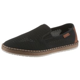 Rieker Herren Espadrille, Gr. 46schwarz, Textil, Schuhe, mit luftdurchl&auml;ssiger Perforation
