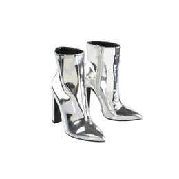 Buffalo Damen Stiefel "Buffalo July Bootie Vegan Patent", Gr. 38silber, Polyurethan, unifarben, Schuhe