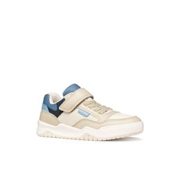 Sneaker Geox "J PERTH BOY", Damen, Gr. 38, beige, Lederimitat, Textil, Schuhe Sneaker, Halbschuh mit Klettverschluss, Gr&ouml;&szlig;enschablone zum Download