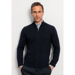 Strickpullover OLYMP "OLYMP Casual Strick", Herren, Gr. L, marine, 100% Schurwolle, Pullover Strickpullover