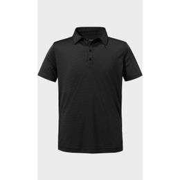 Sch&ouml;ffel Poloshirt SCH&Ouml;FFEL "CIRC Polo Shirt Tauron M", Herren, Gr. 48, 9990, schwarz, Oberstoff: 100% Polyester, V-Ausschnitt, Shirts