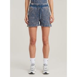 G-Star Raw Shorts G-STAR "Overdyed Sweat Shorts", Damen, Gr. XS, mid blau double dye, Obermaterial: 100% Baumwolle, Hosen Shorts