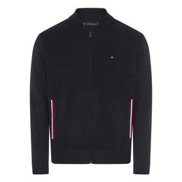 Strickjacke Tommy Hilfiger "RWB TEXTURED ZIP THROUGH BOMBER", Herren, Gr. L, desert sky, Strick, Obermaterial: 100% Baumwolle, normal, Rippb&uuml;ndchen, Strickjacken Strickjacke