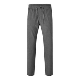 Schlupfhose Selected "SLH196-STRAIGHT ROBERT STRING PANT NOOS", Herren, Gr. M, N-Gr, grau melange, Web, Obermaterial: 67% Polyester, 29% Viskose, 4% Elasthan, meliert, straight fit lang, Hosen Schlupfhose, Materialmix, gerade geschnitten