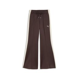 Sporthose Puma "T7 Schlaghose Damen", Damen, Gr. L, Normalgr&ouml;&szlig;en, chocolate braun, Obermaterial: 33% Baumwolle, 67% Polyester. Einsatz: 33% Baumwolle, 67% Polyester. Seitentasche &ndash; Oben: 100% Baumwolle, unifarben, comfort fit, Hosen Sporthose