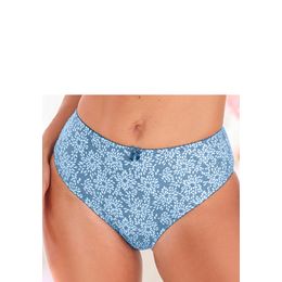 Slip Nuance, Damen, Gr. 40/42, blau (blau, wei&szlig;), Obermaterial: 95% Baumwolle, 5% Elasthan, Unterhosen Slip, hoch geschnittener Slip aus Baumwolle