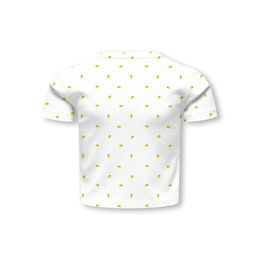 KIDS Only M&auml;dchen T-Shirt "KOGBELLA LIFE SHORT AOP S/S TOP JRS NOOS"cloud dancer aop:lemons, Gr. 134, Minimalmuster, bedruckt, Feinripp,