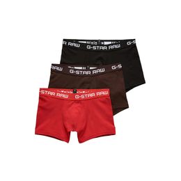 G-Star Raw Trunk G-STAR "Classic Boxershorts Color 3 Pack", Damen, Gr. M, dk flame, deep bordeaux, schwarz, Obermaterial: 95% Baumwolle, 5% Elasthan, Unterhosen