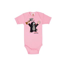 Body logoshirt "Der kleine Maulwurf", Jungen, Gr. 98/104, EURO-Gr&ouml;&szlig;en, pink, 100% Baumwolle, bedruckt, meliert, kurz, Rundhals, Bodys Body, mit lizenzierten Originaldesign