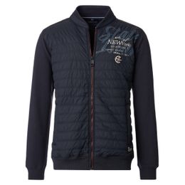 Sweatjacke Casamoda "Casamoda Sweatjacke uni", Herren, Gr. L, blau (dunkelblau), 60% Baumwolle, 40% Polyester, Sweatjacken Sweatjacke