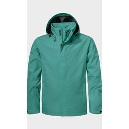 Sch&ouml;ffel Outdoorjacke SCH&Ouml;FFEL "Jacket Gmund M", Herren, Gr. 50, 6405, gr&uuml;n, Oberstoff: Aussenseite: 100% Polyester; (Membran: Polyurethan); Futter Rumpf oben: 100% Polyester, regular fit, hoch geschlossener Ausschnitt, Jacken Outdoorjacke