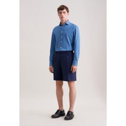 Shorts Seidensticker, Herren, Gr. 48, Normalgr&ouml;&szlig;en, blau, 100% Leinen, unifarben, Hosen Shorts