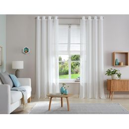 Gardine OTTO HOME "Fiete" Gr. 5, beige (natur), B:140cm H:265cm, Polyester, Gardinen, Gardine, Leinen Optik, monochrom, basic, pflegeleicht, verschiedene Gr&ouml;&szlig;en