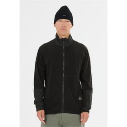 Fleecejacke SOS "Bromo", Herren, Gr. L, schwarz, 92% Polyamid, 8% Elasthan, unifarben, normal, hoch geschlossener Ausschnitt, Jacken Fleecejacke, mit atmungsaktiver Eigenschaft
