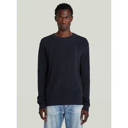 G-Star Raw Longpullover G-STAR "Structure Knit Pullover", Herren, Gr. L, salute, Obermaterial: 100% Baumwolle, Pullover Longpullover