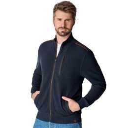 Sweatjacke Casamoda "Casamoda Sweatjacke uni", Herren, Gr. XL, blau, 95% Baumwolle, 5% Elasthan, Sweatjacken Sweatjacke