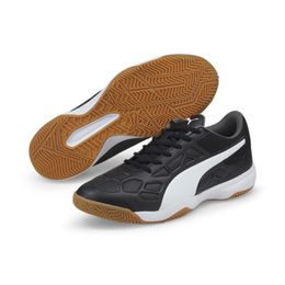 Hallenschuh Puma "TENAZ", Damen, Gr. 44,5, wei&szlig; (Puma schwarz, Puma wei&szlig;, iron gate, gum), Synthetik, Textil, Schuhe Hallenschuh