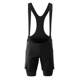 Fahrradhose Gonso "Essential Shorts 2in1 M", Herren, Gr. M, Normalgr&ouml;&szlig;en, schwarz, 78% Polyester, 22% Elasthan, Hosen Fahrradhose, Enganliegende Radhose mit Tr&auml;ger und Shorts (2in1)