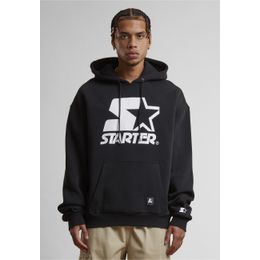 Kapuzenpullover STARTER Black Label "Starter Black Label Starter Oversized Logo Hoodie", Herren, Gr. M, schwarz, 70% Baumwolle, 30% Polyester, bedruckt, Pullover Kapuzenpullover