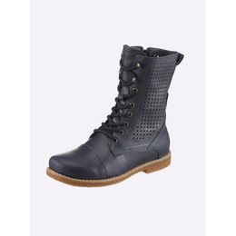 Schn&uuml;rstiefelette Andrea Conti, Damen, Gr. 36, marine, Glattleder, Leder, Rindsleder, Schuhe Schn&uuml;rstiefelette