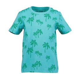 Blue Seven Jungen T-Shirtlagune, Gr. 116, bedruckt, Single Jersey, Obermaterial: 100% Baumwolle, Shirts, Basic Passform, mit Allover-Druck, aus