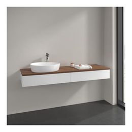 Villeroy & Boch Villeroy und Boch Antao Waschtisch-Unterschrank K15052MT 160x19x50cm, Hahnlochbohrung, Waschbeckenplattenfarbe warm walnut, white matt lacquer