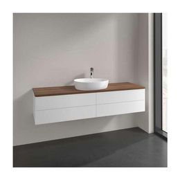 Villeroy & Boch Villeroy und Boch Antao Waschtisch-Unterschrank L25052MT mit Beleuchtung, 4 Ausz&uuml;ge, 1600 x 360 x 500 mm, Front ohne Struktur, White Matt Lacquer / Warm Walnut