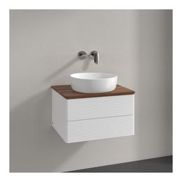Villeroy & Boch Villeroy und Boch Antao Waschtisch-Unterschrank K18112MT 60x36x50cm, Waschbeckenplattenfarbe warm walnut, white matt lacquer