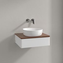 Villeroy & Boch Villeroy und Boch Antao Waschtisch-Unterschrank K07012MT 60x19x50cm, Waschbeckenplattenfarbe warm walnut, white matt lacquer